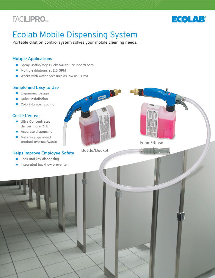 Ecolab Mobile Dispensing (MDS) Sell Sheet - FaciliPro™