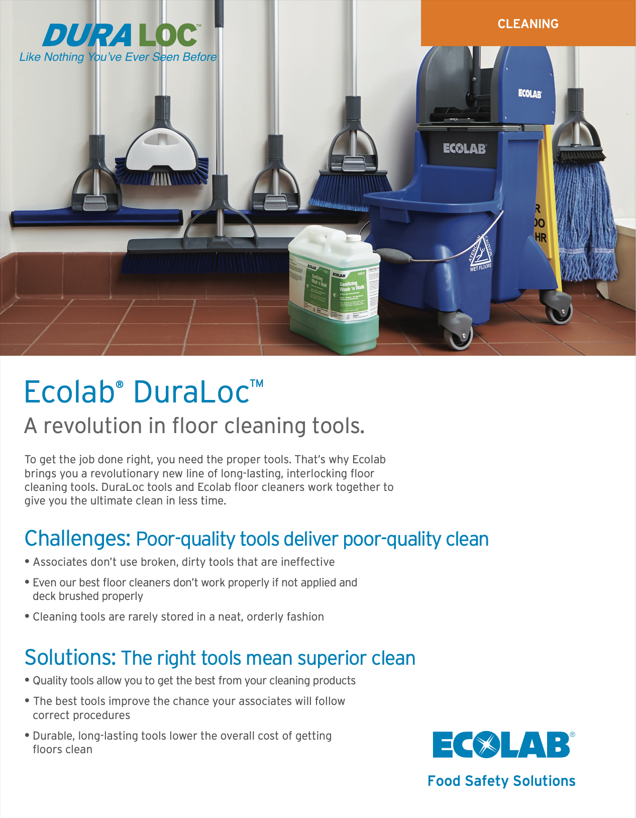 Ecolab® DuraLoc Sell Sheet