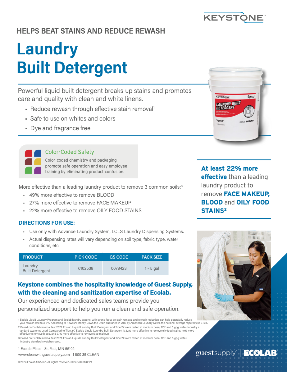 Keystone Laundry Built Detergent Sell Sheet